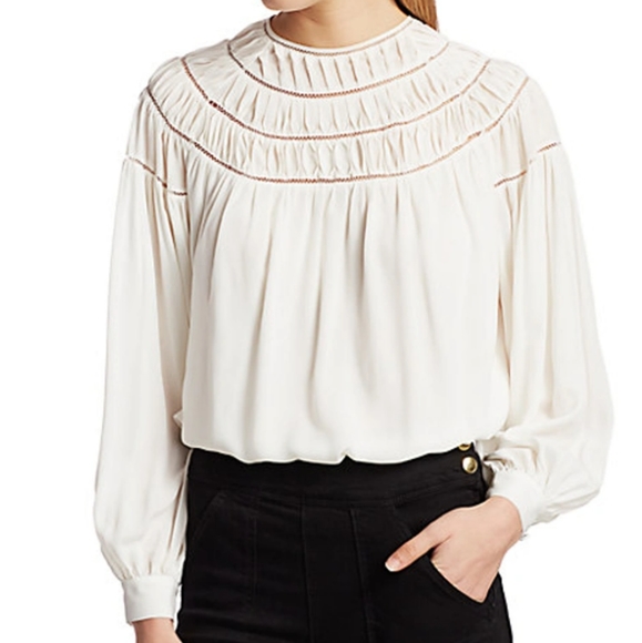Frame Denim | Tops | Frame Off White Twisted Pleat Silk Blouse | Poshmark